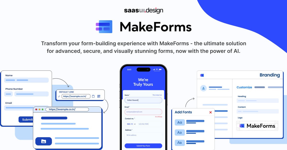 MakeForms | UI, UX Design | SaaS | Application Design | saas ui